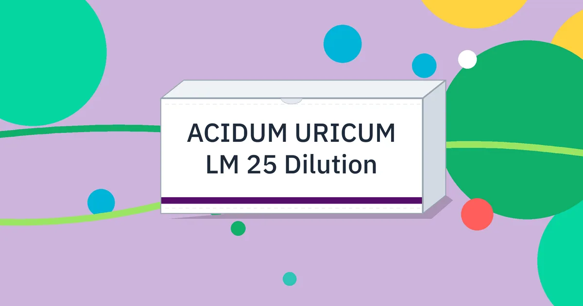 Symbolbild: Packung mit der Aufschrift ACIDUM URICUM LM 25 Dilution (PZN 13288971) – Verfügbarkeit und Bezug in Apotheken in Frankfurt am Main