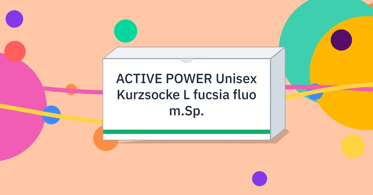 Symbolbild: Packung mit der Aufschrift ACTIVE POWER Unisex Kurzsocke L fucsia fluo m.Sp. (PZN 16194791) – Verfügbarkeit und Bezug in Apotheken in Frankfurt am Main