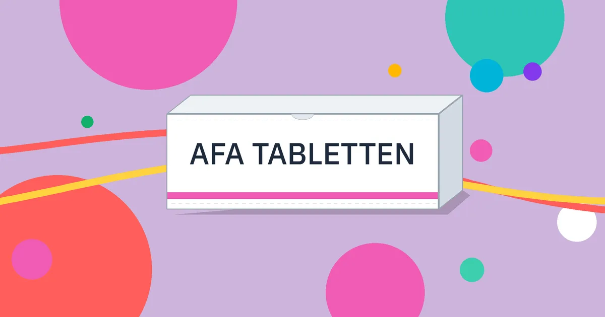Symbolbild: Packung mit der Aufschrift AFA TABLETTEN (PZN 00988253) – Verfügbarkeit und Bezug in Apotheken in Frankfurt am Main