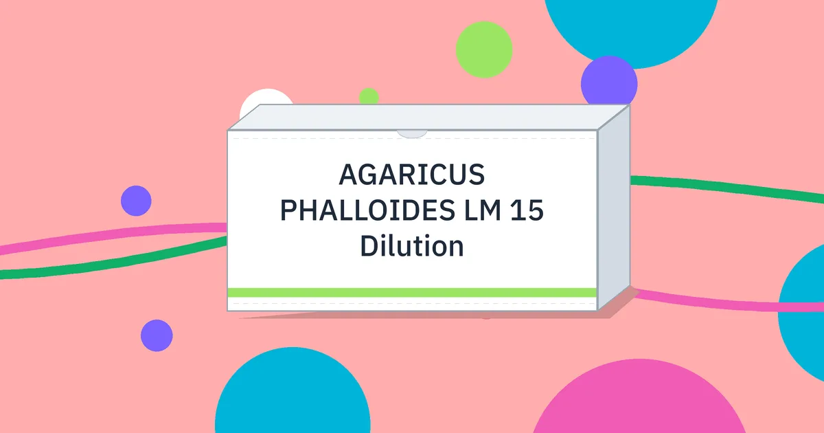 Symbolbild: Packung mit der Aufschrift AGARICUS PHALLOIDES LM 15 Dilution (PZN 13304523) – Verfügbarkeit und Bezug in Apotheken in Frankfurt am Main