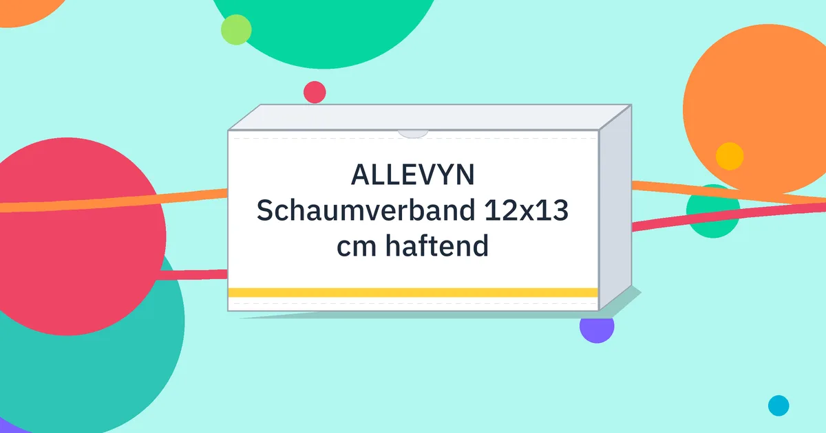 Symbolbild: Packung mit der Aufschrift ALLEVYN Schaumverband 12x13 cm haftend (PZN 02177530) – Verfügbarkeit und Bezug in Apotheken in Frankfurt am Main