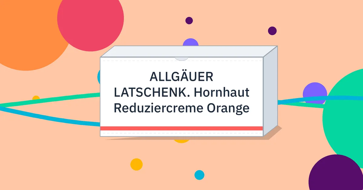 Symbolbild: Packung mit der Aufschrift ALLGÄUER LATSCHENK. Hornhaut Reduziercreme Orange (PZN 19647649) – Verfügbarkeit und Bezug in Apotheken in Frankfurt am Main