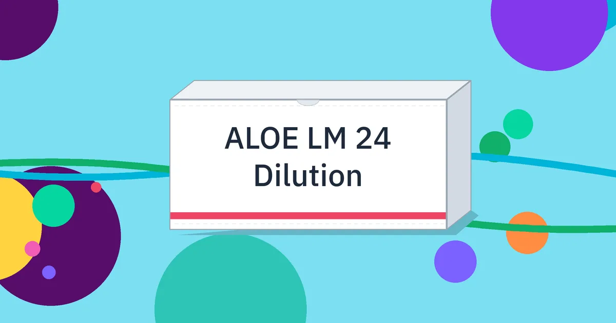 Symbolbild: Packung mit der Aufschrift ALOE LM 24 Dilution (PZN 12757642) – Verfügbarkeit und Bezug in Apotheken in Frankfurt am Main