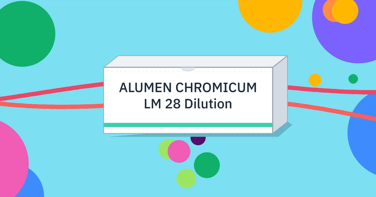 Symbolbild: Packung mit der Aufschrift ALUMEN CHROMICUM LM 28 Dilution (PZN 13315975) – Verfügbarkeit und Bezug in Apotheken in Frankfurt am Main