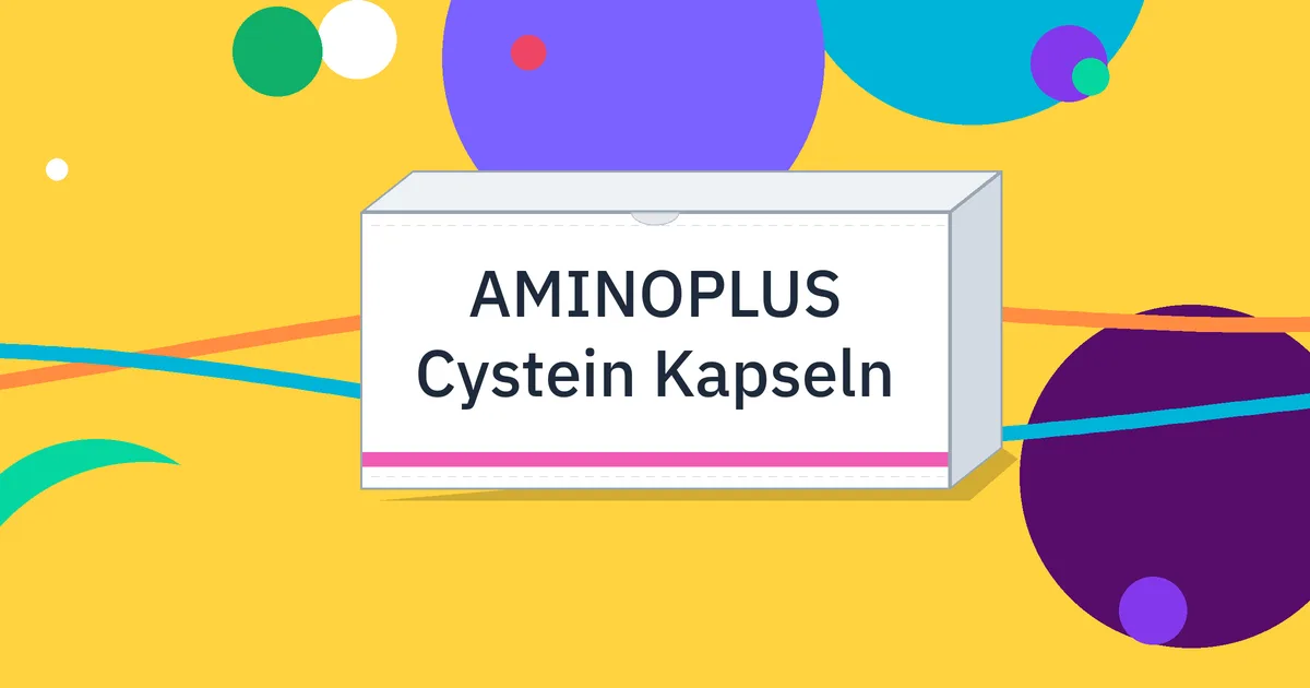 Symbolbild: Packung mit der Aufschrift AMINOPLUS Cystein Kapseln (PZN 01823689) – Verfügbarkeit und Bezug in Apotheken in Frankfurt am Main