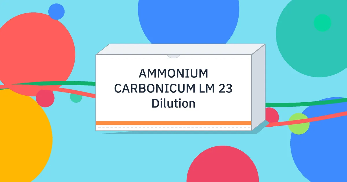 Symbolbild: Packung mit der Aufschrift AMMONIUM CARBONICUM LM 23 Dilution (PZN 12760762) – Verfügbarkeit und Bezug in Apotheken in Frankfurt am Main