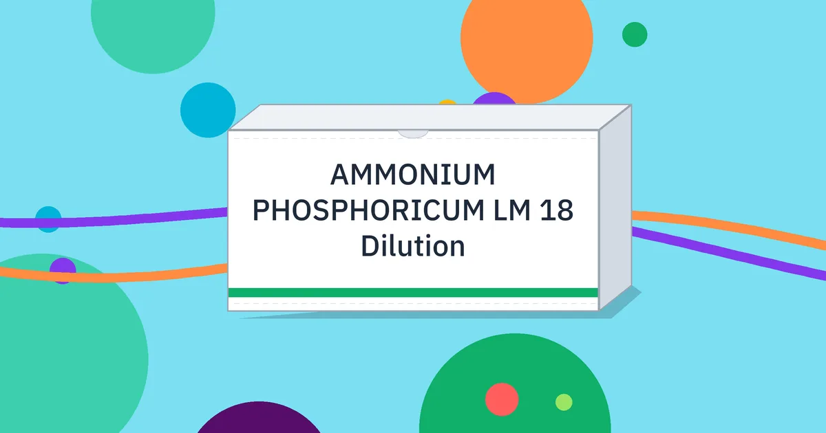 Symbolbild: Packung mit der Aufschrift AMMONIUM PHOSPHORICUM LM 18 Dilution (PZN 13322337) – Verfügbarkeit und Bezug in Apotheken in Frankfurt am Main