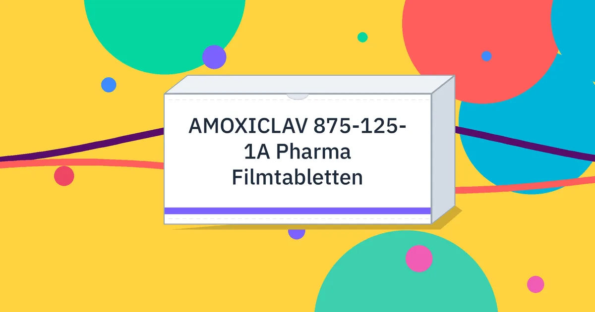 Symbolbild: Packung mit der Aufschrift AMOXICLAV 875-125-1A Pharma Filmtabletten (PZN 20290299) – Verfügbarkeit und Bezug in Apotheken in Frankfurt am Main