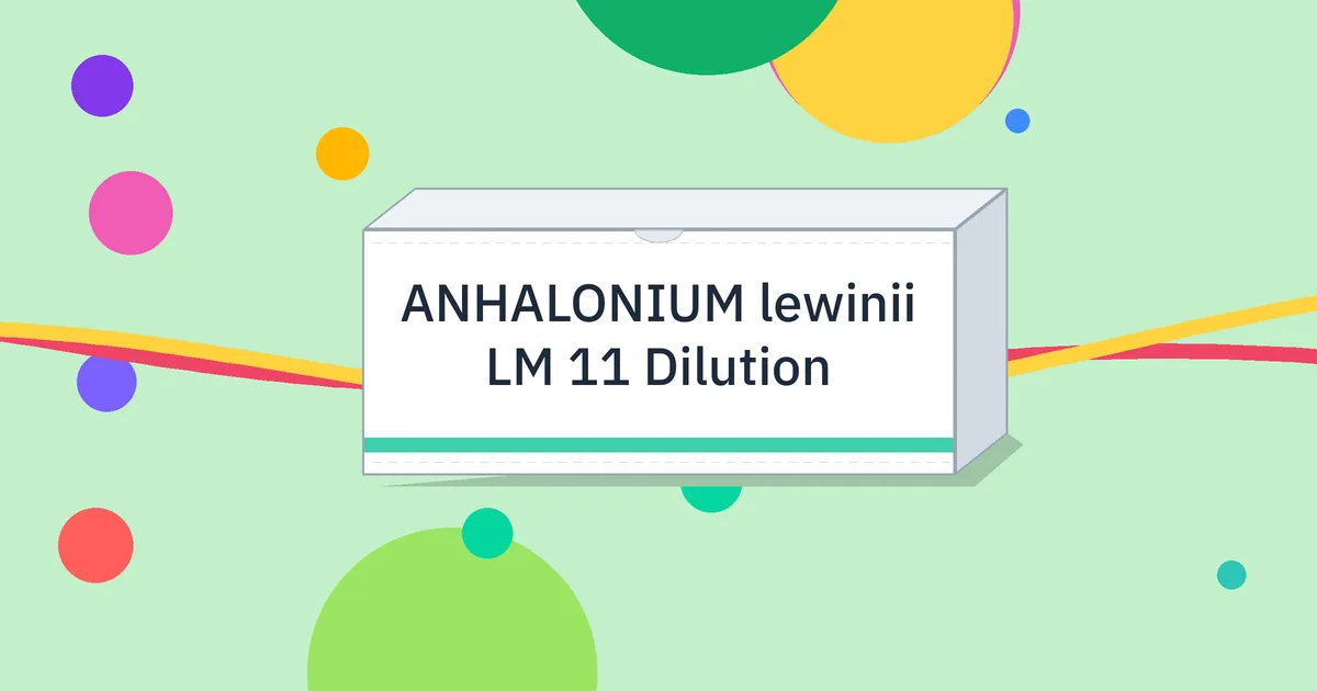 Symbolbild: Packung mit der Aufschrift ANHALONIUM lewinii LM 11 Dilution (PZN 13368894) – Verfügbarkeit und Bezug in Apotheken in Frankfurt am Main
