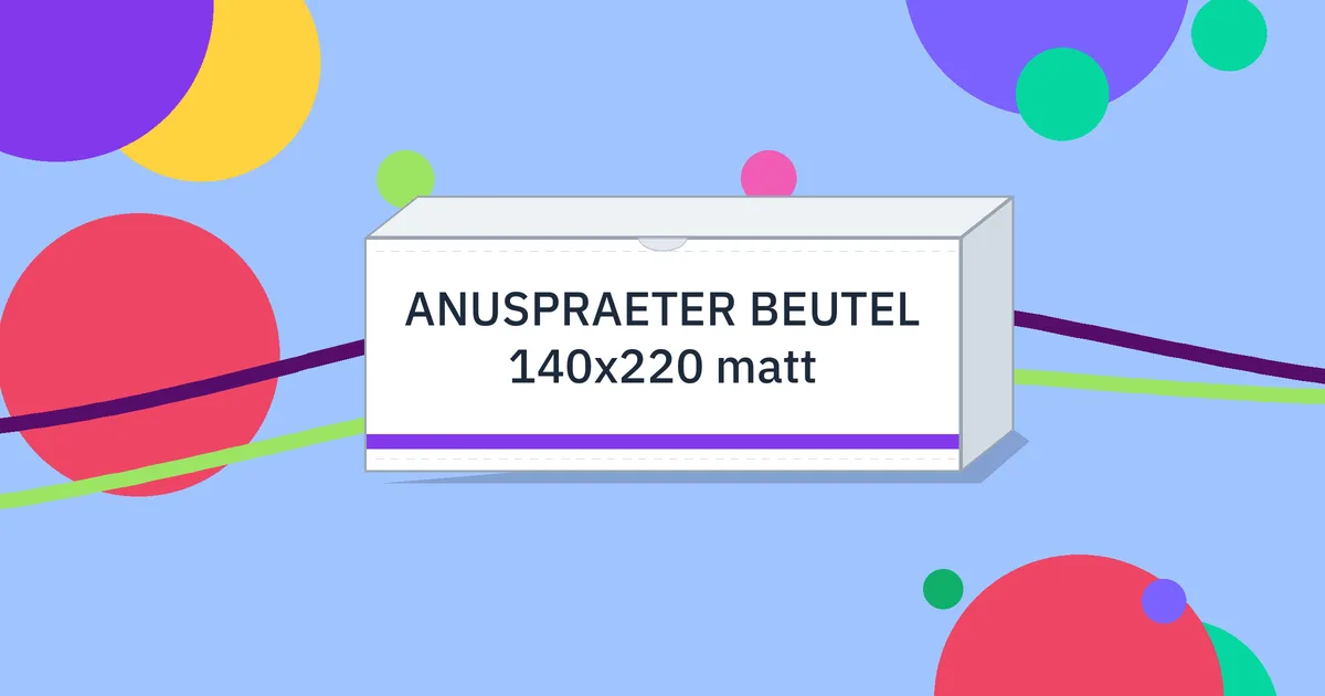 Symbolbild: Packung mit der Aufschrift ANUSPRAETER BEUTEL 140x220 matt (PZN 01723812) – Verfügbarkeit und Bezug in Apotheken in Frankfurt am Main