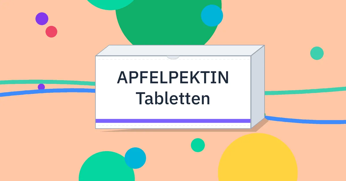 Symbolbild: Packung mit der Aufschrift APFELPEKTIN Tabletten (PZN 12362814) – Verfügbarkeit und Bezug in Apotheken in Frankfurt am Main