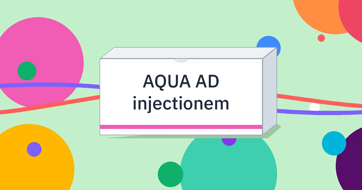 Symbolbild: Packung mit der Aufschrift AQUA AD injectionem (PZN 18363996) – Verfügbarkeit und Bezug in Apotheken in Frankfurt am Main