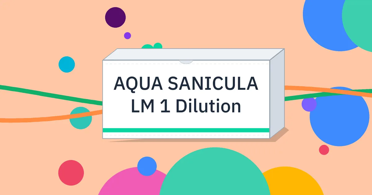 Symbolbild: Packung mit der Aufschrift AQUA SANICULA LM 1 Dilution (PZN 13381759) – Verfügbarkeit und Bezug in Apotheken in Frankfurt am Main