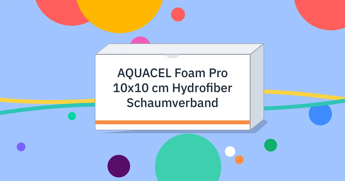 Symbolbild: Packung mit der Aufschrift AQUACEL Foam Pro 10x10 cm Hydrofiber Schaumverband (PZN 18375798) – Verfügbarkeit und Bezug in Apotheken in Frankfurt am Main