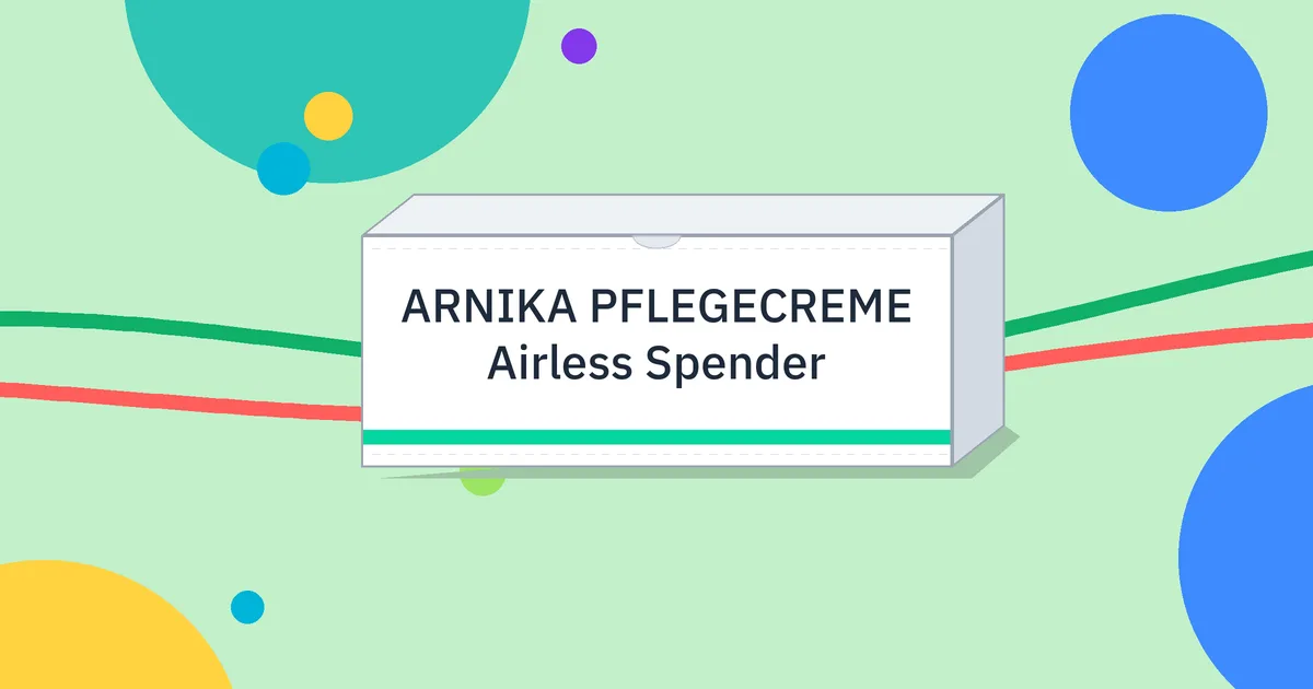 Symbolbild: Packung mit der Aufschrift ARNIKA PFLEGECREME Airless Spender (PZN 17244172) – Verfügbarkeit und Bezug in Apotheken in Frankfurt am Main