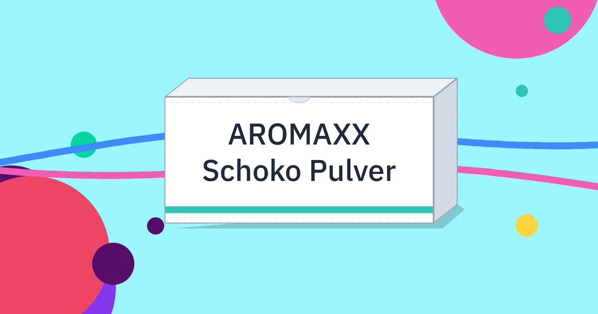 Symbolbild: Packung mit der Aufschrift AROMAXX Schoko Pulver (PZN 04377546) – Verfügbarkeit und Bezug in Apotheken in Frankfurt am Main
