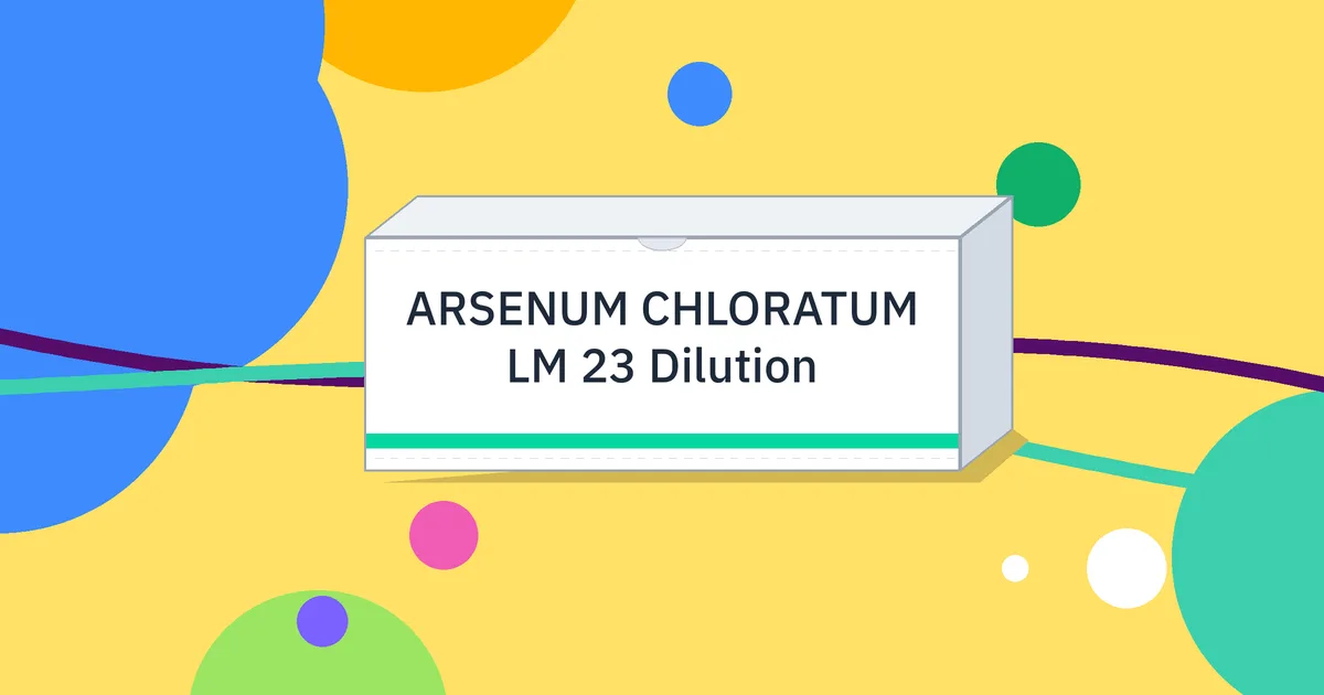 Symbolbild: Packung mit der Aufschrift ARSENUM CHLORATUM LM 23 Dilution (PZN 12771926) – Verfügbarkeit und Bezug in Apotheken in Frankfurt am Main