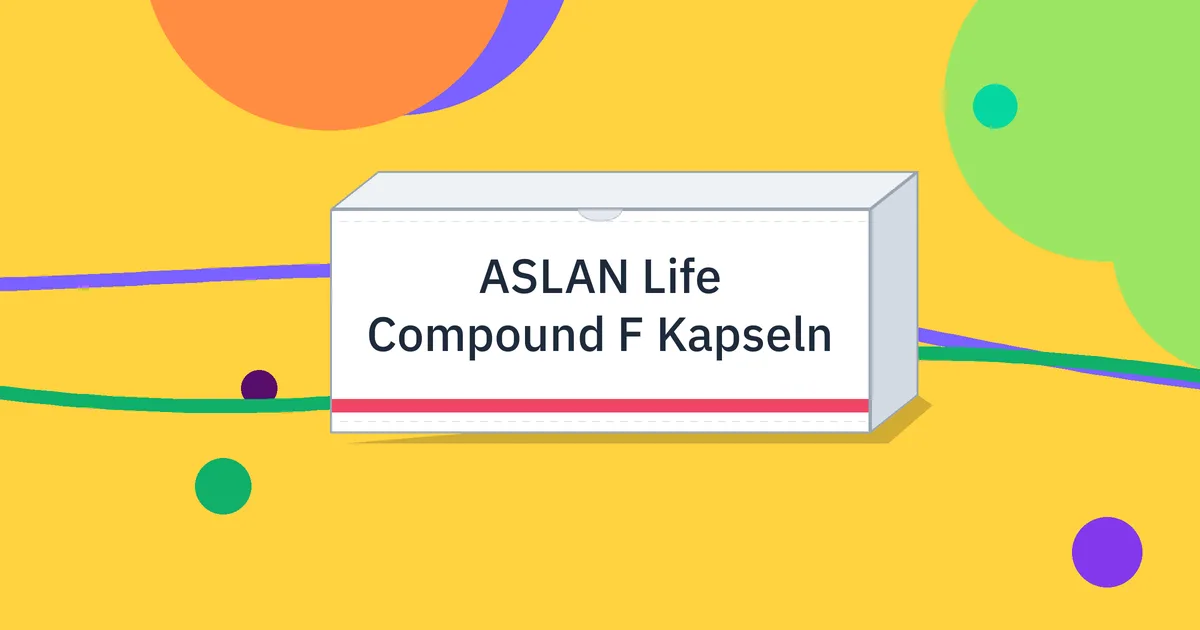 Symbolbild: Packung mit der Aufschrift ASLAN Life Compound F Kapseln (PZN 04834506) – Verfügbarkeit und Bezug in Apotheken in Frankfurt am Main