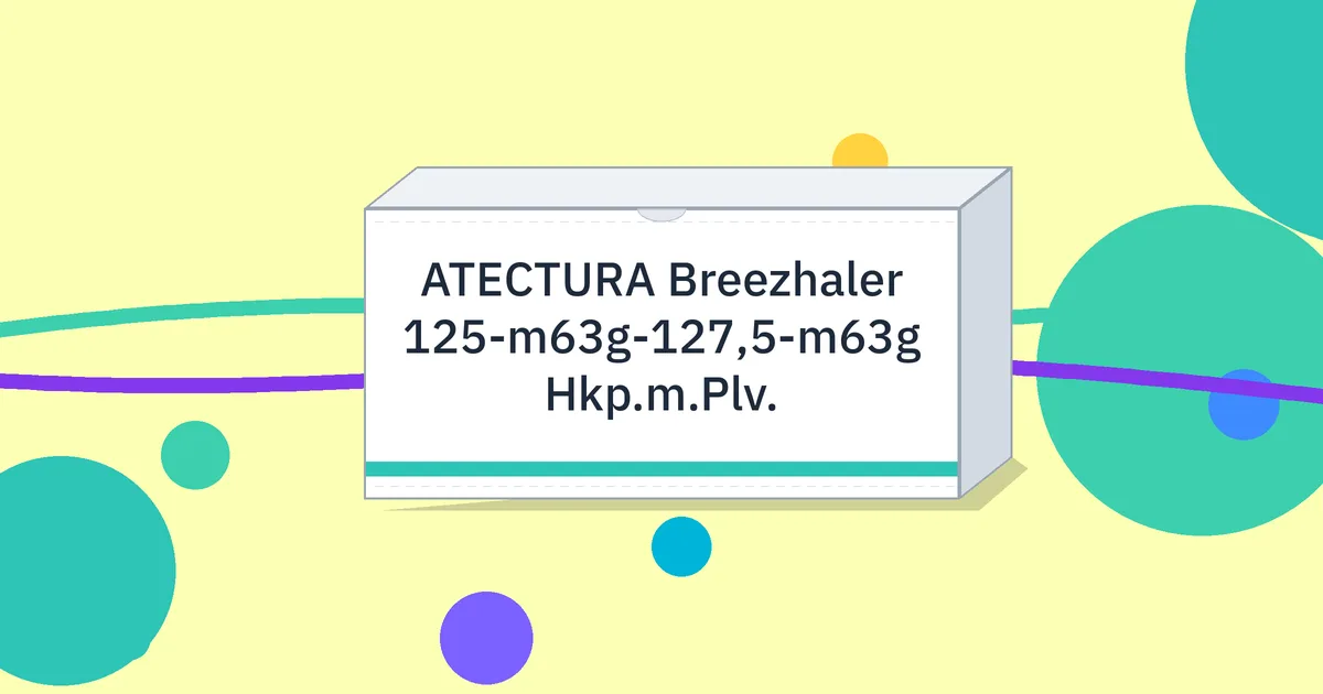Symbolbild: Packung mit der Aufschrift ATECTURA Breezhaler 125-m63g-127,5-m63g Hkp.m.Plv. (PZN 16384913) – Verfügbarkeit und Bezug in Apotheken in Frankfurt am Main