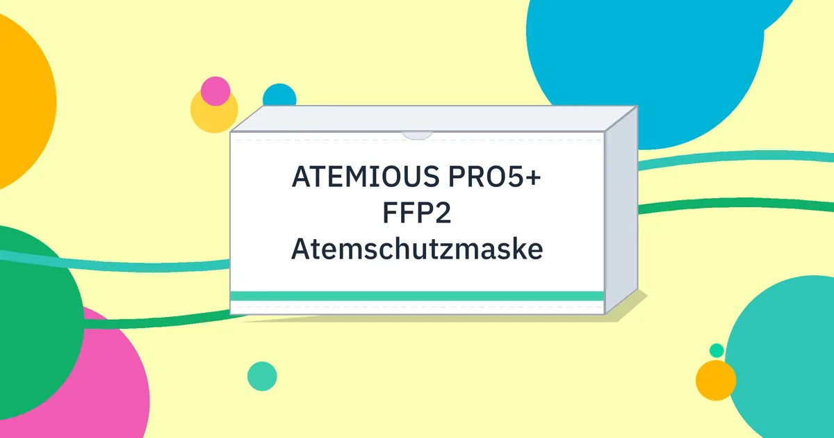 Symbolbild: Packung mit der Aufschrift ATEMIOUS PRO5+ FFP2 Atemschutzmaske (PZN 20198820) – Verfügbarkeit und Bezug in Apotheken in Frankfurt am Main