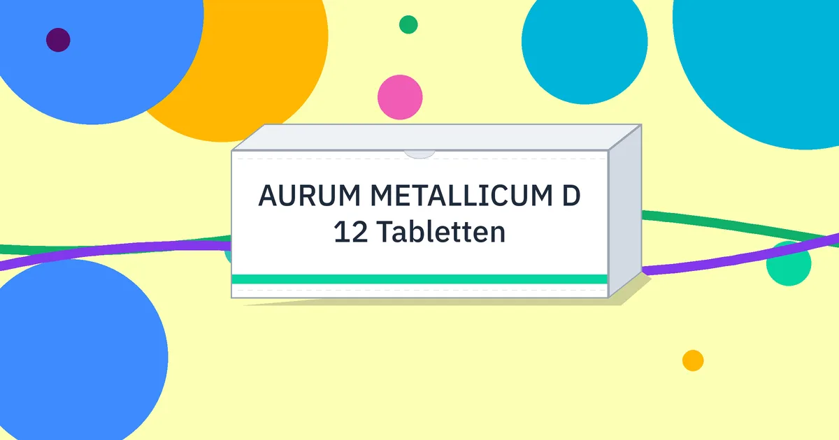 Symbolbild: Packung mit der Aufschrift AURUM METALLICUM D 12 Tabletten (PZN 02110922) – Verfügbarkeit und Bezug in Apotheken in Frankfurt am Main
