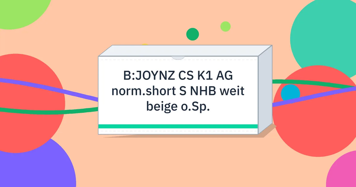 Symbolbild: Packung mit der Aufschrift B:JOYNZ CS K1 AG norm.short S NHB weit beige o.Sp. (PZN 20535938) – Verfügbarkeit und Bezug in Apotheken in Frankfurt am Main