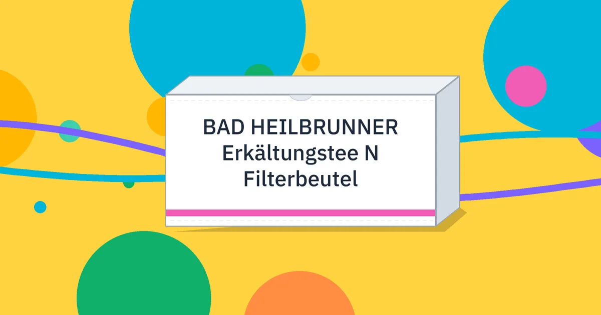 Symbolbild: Packung mit der Aufschrift BAD HEILBRUNNER Erkältungstee N Filterbeutel (PZN 04842227) – Verfügbarkeit und Bezug in Apotheken in Frankfurt am Main