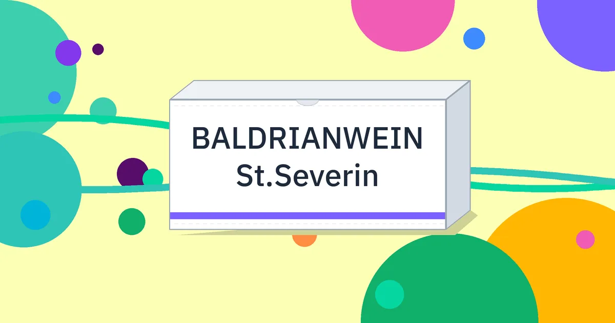 Symbolbild: Packung mit der Aufschrift BALDRIANWEIN St.Severin (PZN 11321948) – Verfügbarkeit und Bezug in Apotheken in Frankfurt am Main