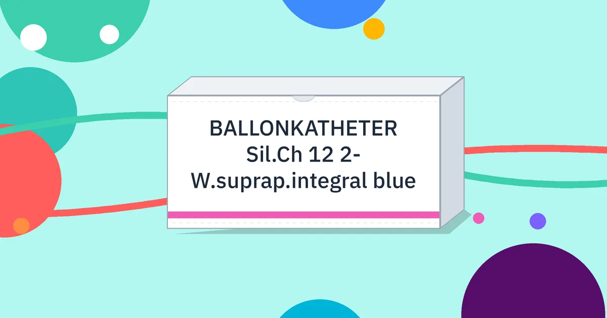 Symbolbild: Packung mit der Aufschrift BALLONKATHETER Sil.Ch 12 2-W.suprap.integral blue (PZN 14350488) – Verfügbarkeit und Bezug in Apotheken in Frankfurt am Main