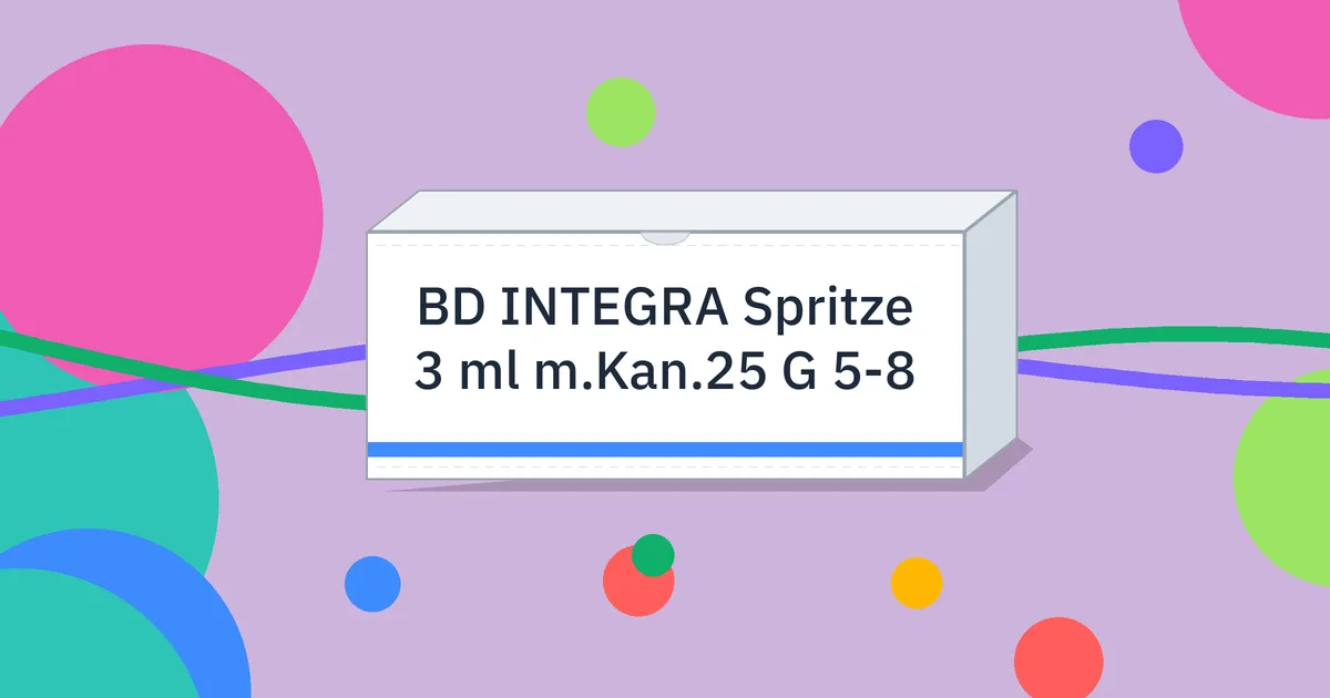 Symbolbild: Packung mit der Aufschrift BD INTEGRA Spritze 3 ml m.Kan.25 G 5-8 (PZN 02326591) – Verfügbarkeit und Bezug in Apotheken in Frankfurt am Main
