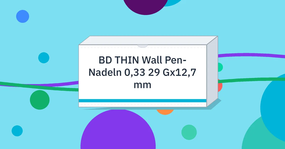 Symbolbild: Packung mit der Aufschrift BD THIN Wall Pen-Nadeln 0,33 29 Gx12,7 mm (PZN 19949362) – Verfügbarkeit und Bezug in Apotheken in Frankfurt am Main