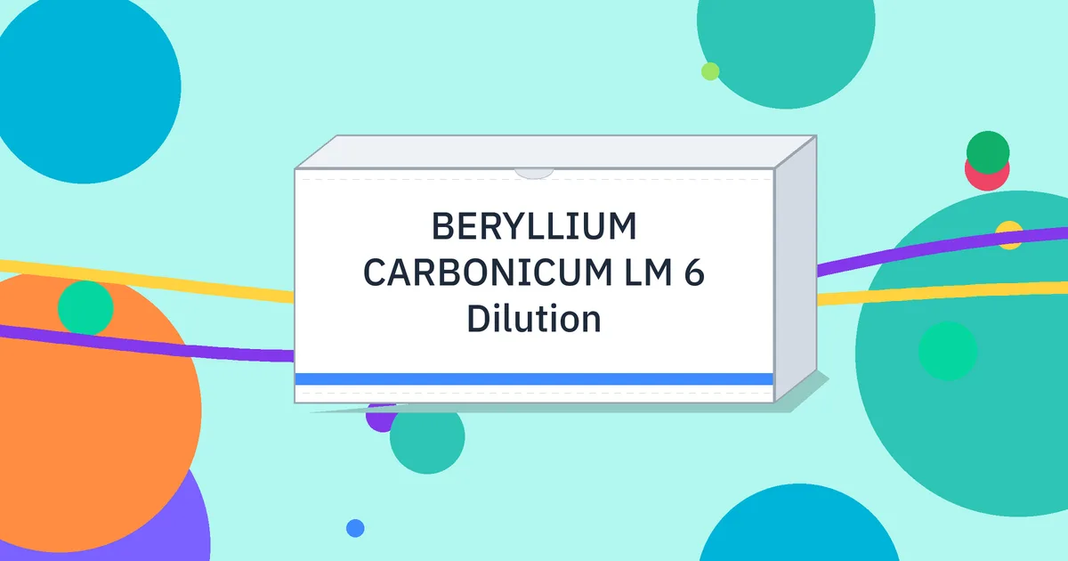 Symbolbild: Packung mit der Aufschrift BERYLLIUM CARBONICUM LM 6 Dilution (PZN 13383994) – Verfügbarkeit und Bezug in Apotheken in Frankfurt am Main