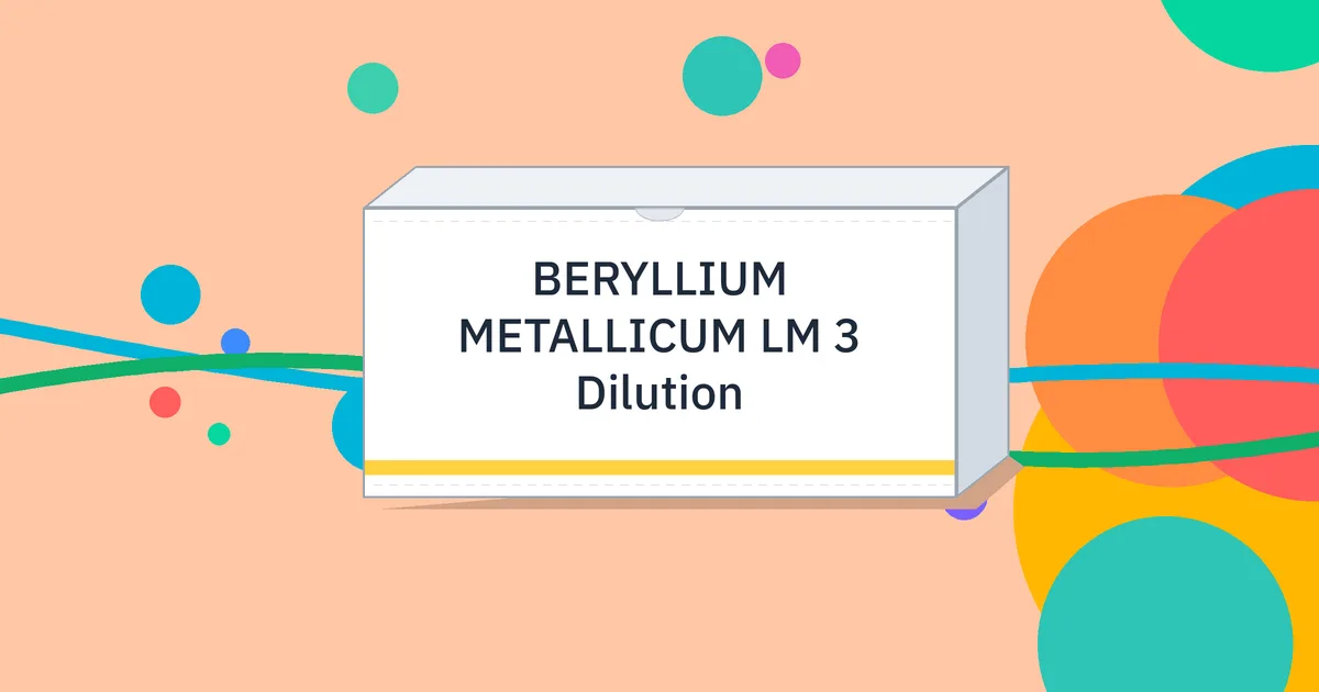 Symbolbild: Packung mit der Aufschrift BERYLLIUM METALLICUM LM 3 Dilution (PZN 12793224) – Verfügbarkeit und Bezug in Apotheken in Frankfurt am Main