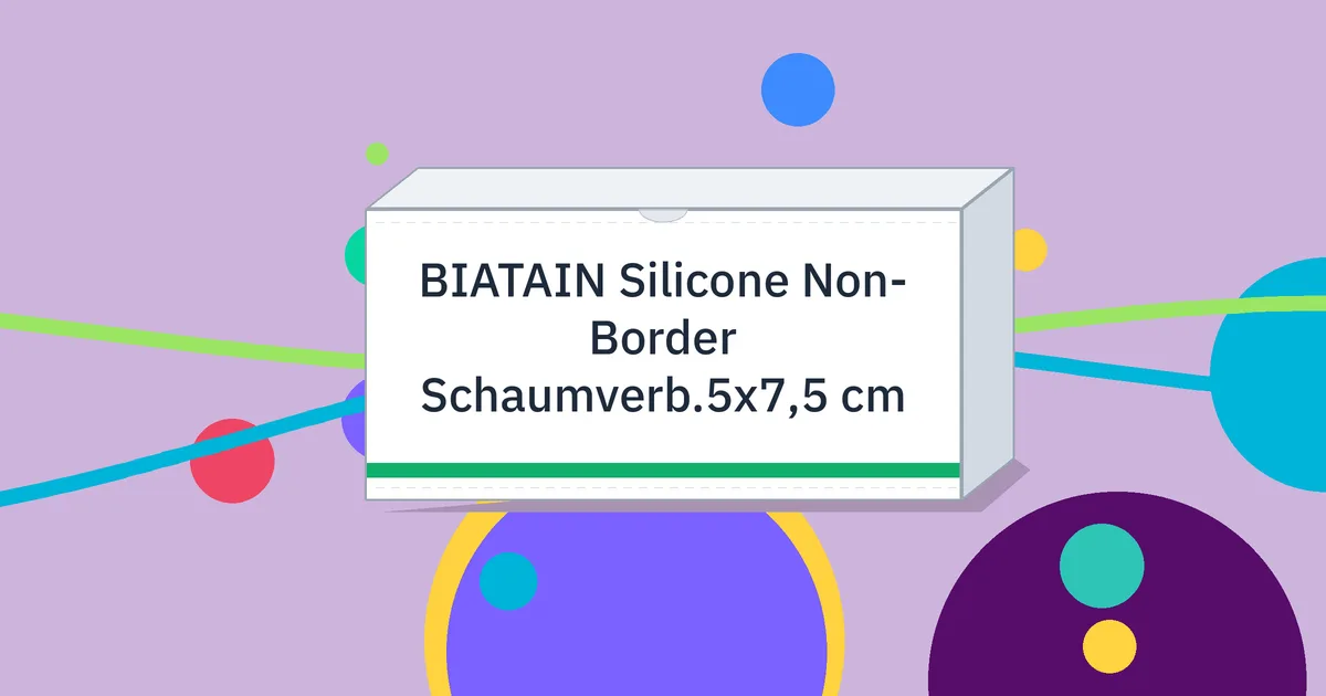 Symbolbild: Packung mit der Aufschrift BIATAIN Silicone Non-Border Schaumverb.5x7,5 cm (PZN 19533325) – Verfügbarkeit und Bezug in Apotheken in Frankfurt am Main