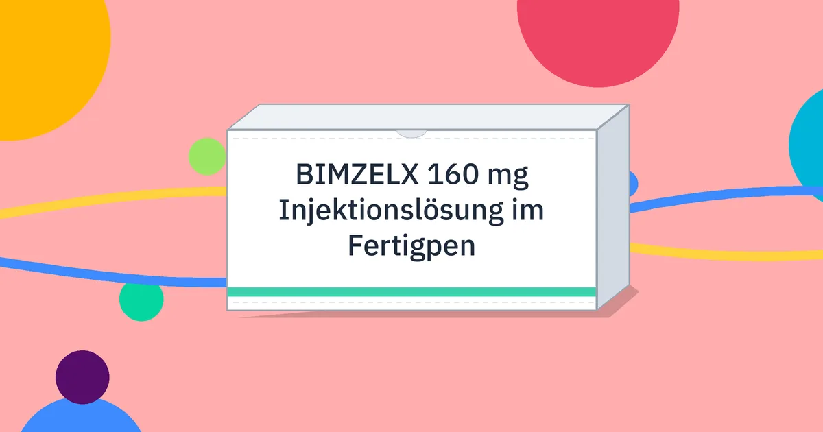Symbolbild: Packung mit der Aufschrift BIMZELX 160 mg Injektionslösung im Fertigpen (PZN 18368634) – Verfügbarkeit und Bezug in Apotheken in Frankfurt am Main