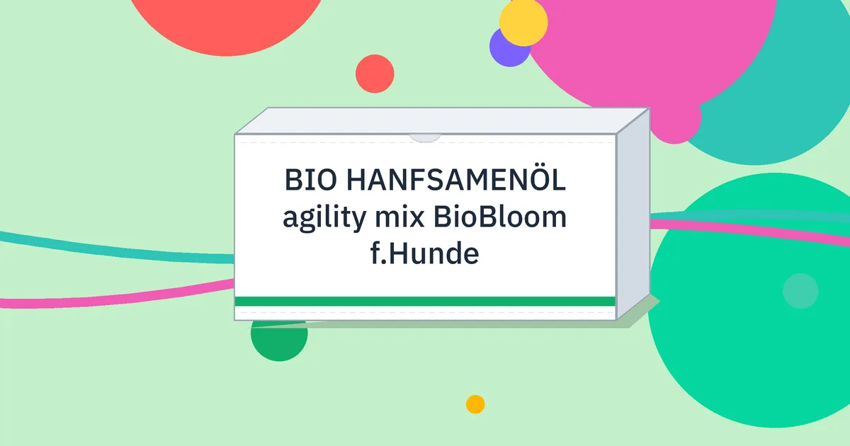 Symbolbild: Packung mit der Aufschrift BIO HANFSAMENÖL agility mix BioBloom f.Hunde (PZN 18063171) – Verfügbarkeit und Bezug in Apotheken in Frankfurt am Main
