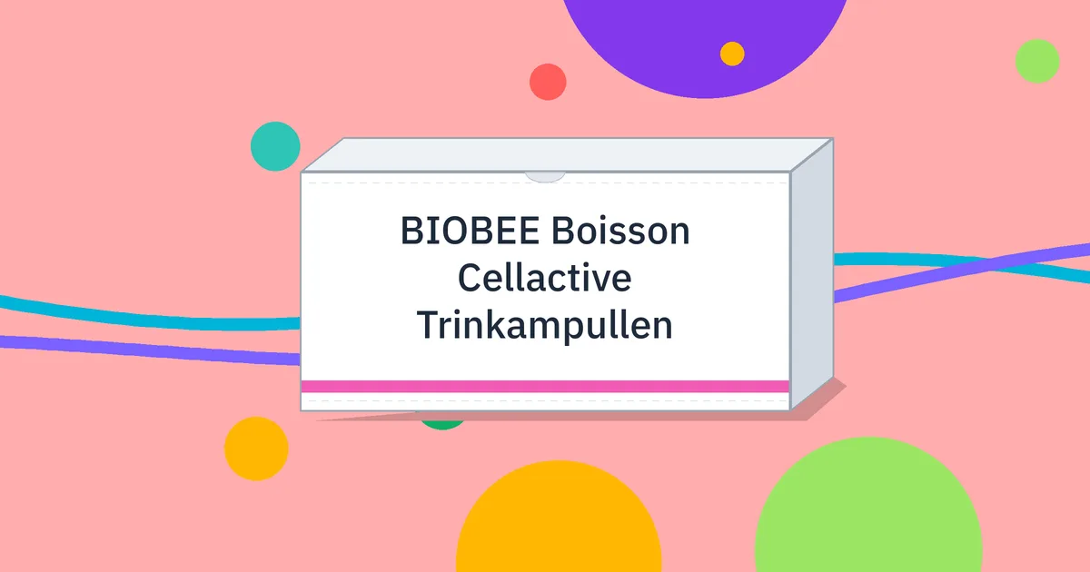 Symbolbild: Packung mit der Aufschrift BIOBEE Boisson Cellactive Trinkampullen (PZN 12543645) – Verfügbarkeit und Bezug in Apotheken in Frankfurt am Main