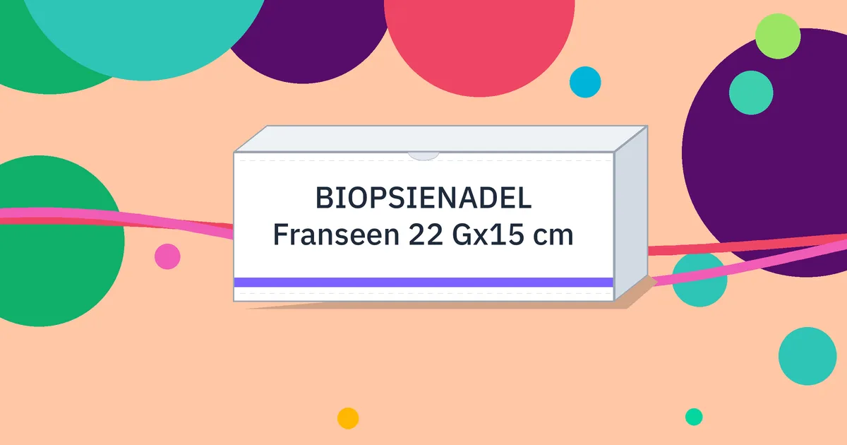 Symbolbild: Packung mit der Aufschrift BIOPSIENADEL Franseen 22 Gx15 cm (PZN 06771170) – Verfügbarkeit und Bezug in Apotheken in Frankfurt am Main