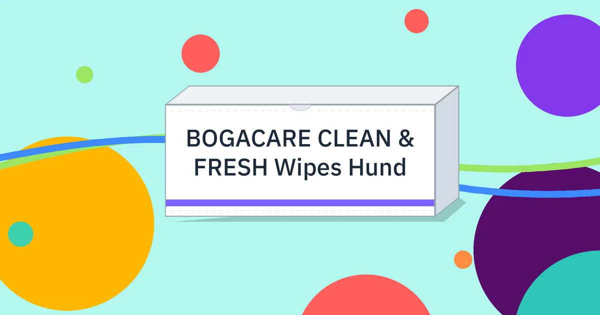 Symbolbild: Packung mit der Aufschrift BOGACARE CLEAN & FRESH Wipes Hund (PZN 10194086) – Verfügbarkeit und Bezug in Apotheken in Frankfurt am Main
