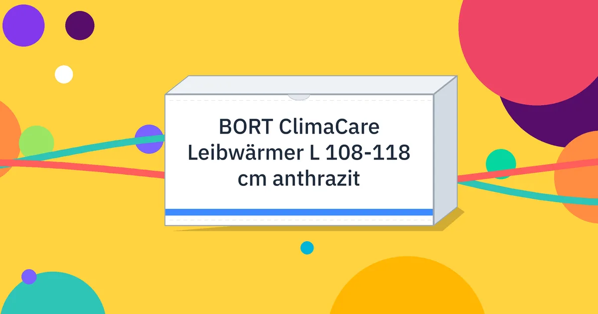Symbolbild: Packung mit der Aufschrift BORT ClimaCare Leibwärmer L 108-118 cm anthrazit (PZN 18095001) – Verfügbarkeit und Bezug in Apotheken in Frankfurt am Main