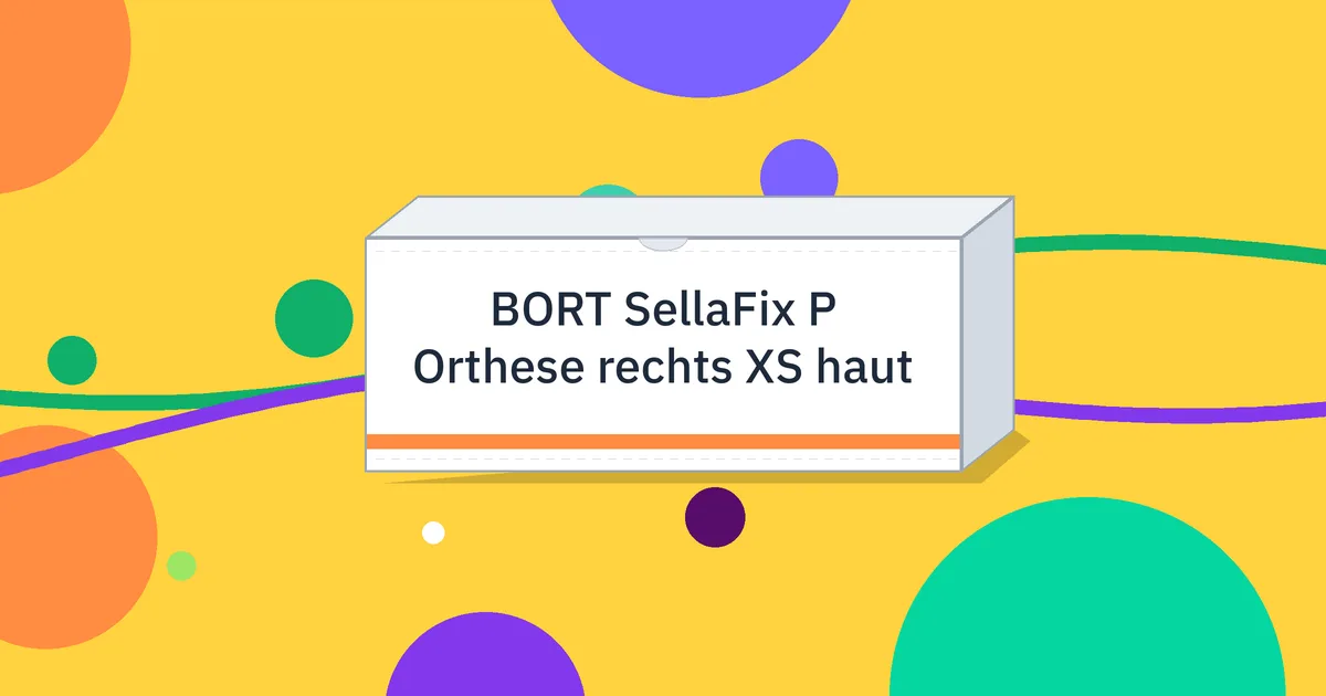 Symbolbild: Packung mit der Aufschrift BORT SellaFix P Orthese rechts XS haut (PZN 08521885) – Verfügbarkeit und Bezug in Apotheken in Frankfurt am Main