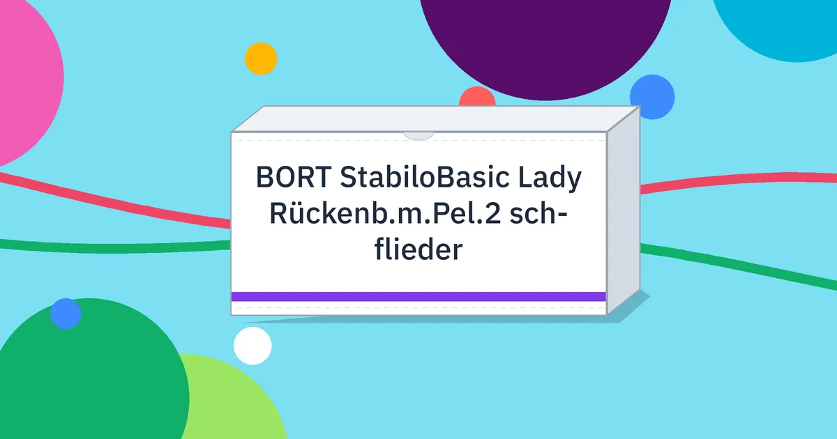 Symbolbild: Packung mit der Aufschrift BORT StabiloBasic Lady Rückenb.m.Pel.2 sch-flieder (PZN 02753011) – Verfügbarkeit und Bezug in Apotheken in Frankfurt am Main