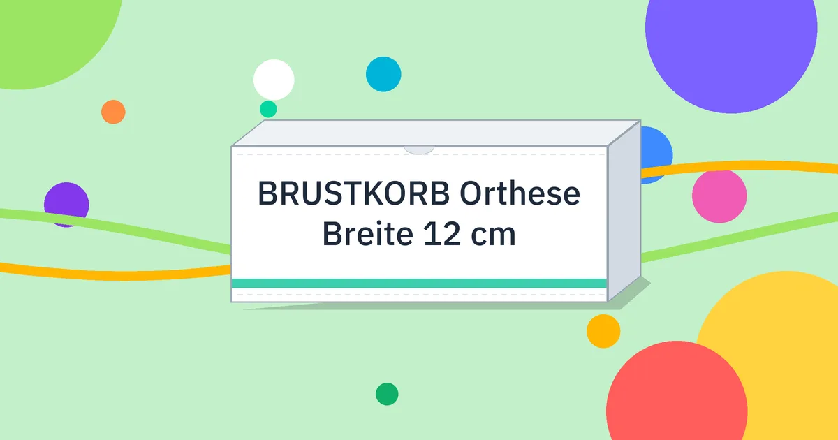 Symbolbild: Packung mit der Aufschrift BRUSTKORB Orthese Breite 12 cm (PZN 03811733) – Verfügbarkeit und Bezug in Apotheken in Frankfurt am Main