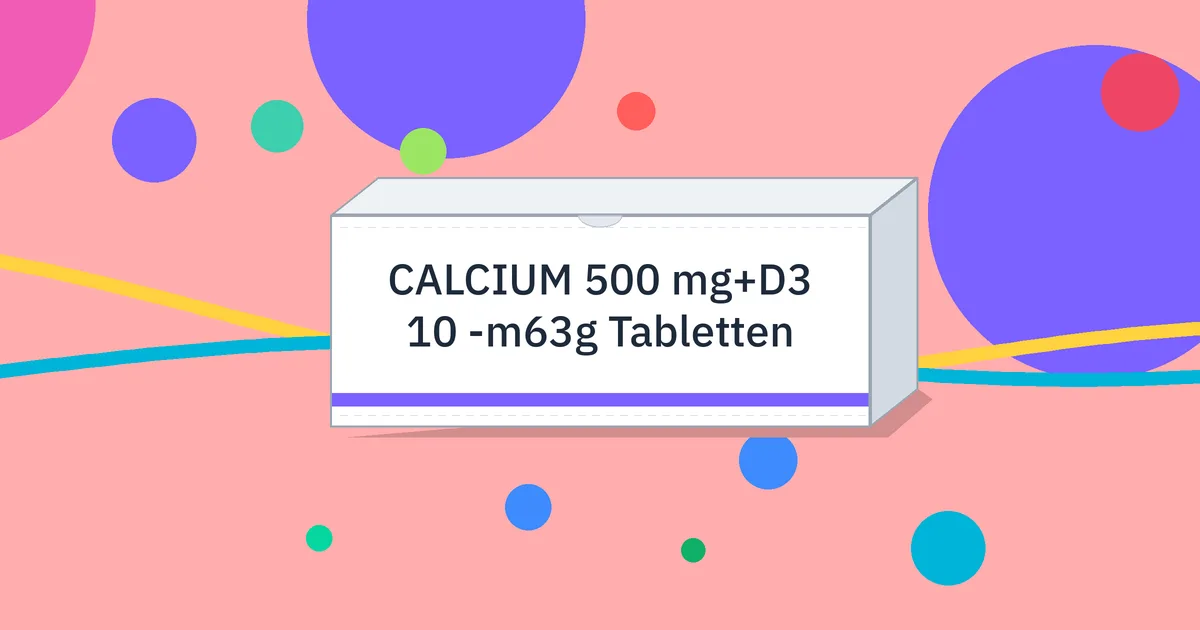 Symbolbild: Packung mit der Aufschrift CALCIUM 500 mg+D3 10 -m63g Tabletten (PZN 13247558) – Verfügbarkeit und Bezug in Apotheken in Frankfurt am Main