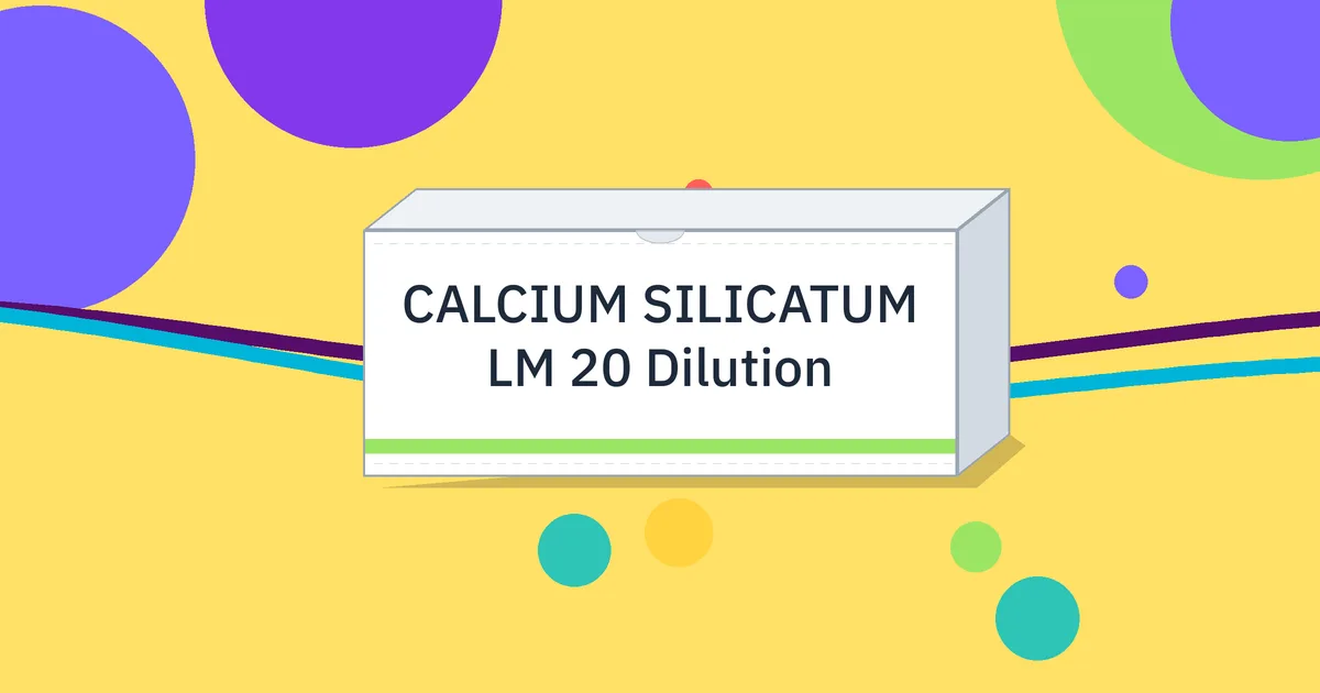 Symbolbild: Packung mit der Aufschrift CALCIUM SILICATUM LM 20 Dilution (PZN 12805714) – Verfügbarkeit und Bezug in Apotheken in Frankfurt am Main