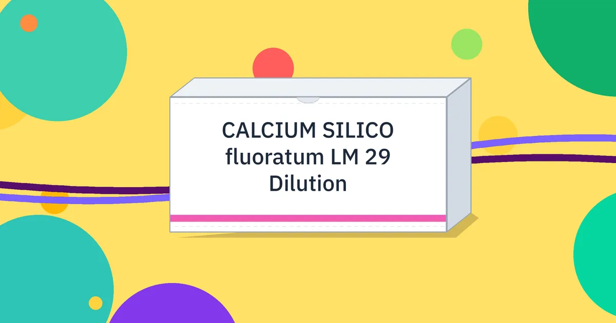 Symbolbild: Packung mit der Aufschrift CALCIUM SILICO fluoratum LM 29 Dilution (PZN 12806292) – Verfügbarkeit und Bezug in Apotheken in Frankfurt am Main