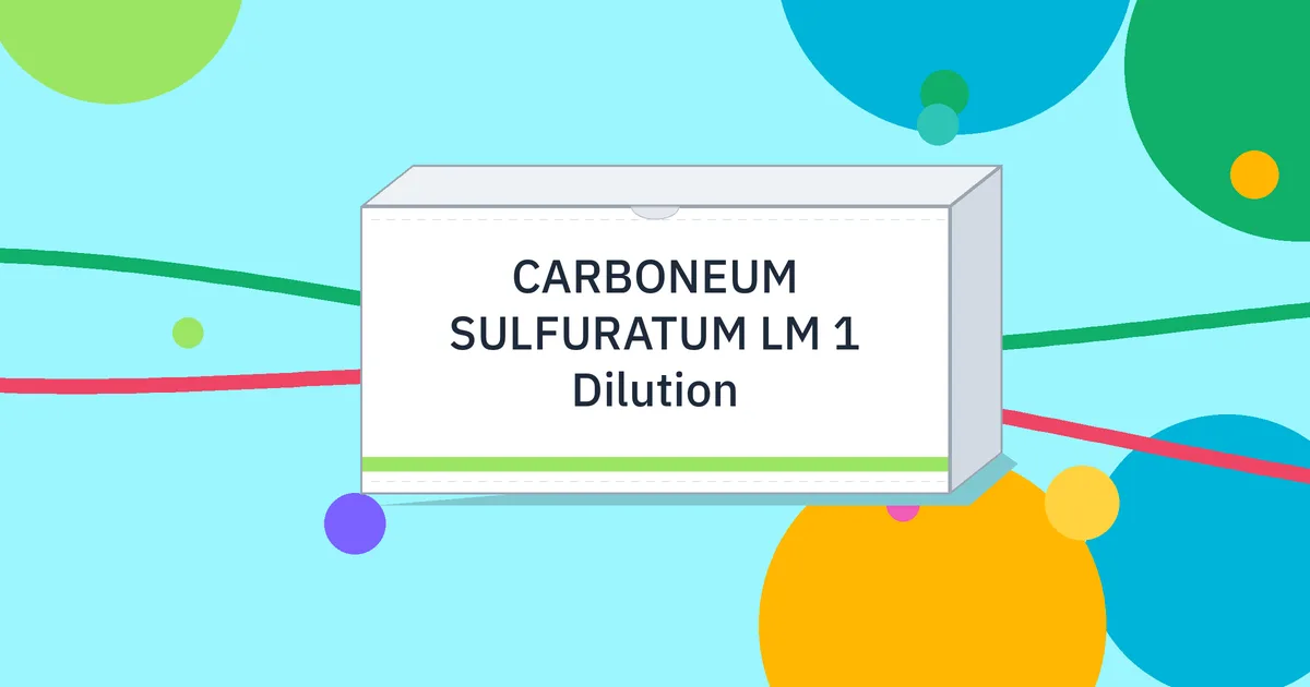 Symbolbild: Packung mit der Aufschrift CARBONEUM SULFURATUM LM 1 Dilution (PZN 12809758) – Verfügbarkeit und Bezug in Apotheken in Frankfurt am Main