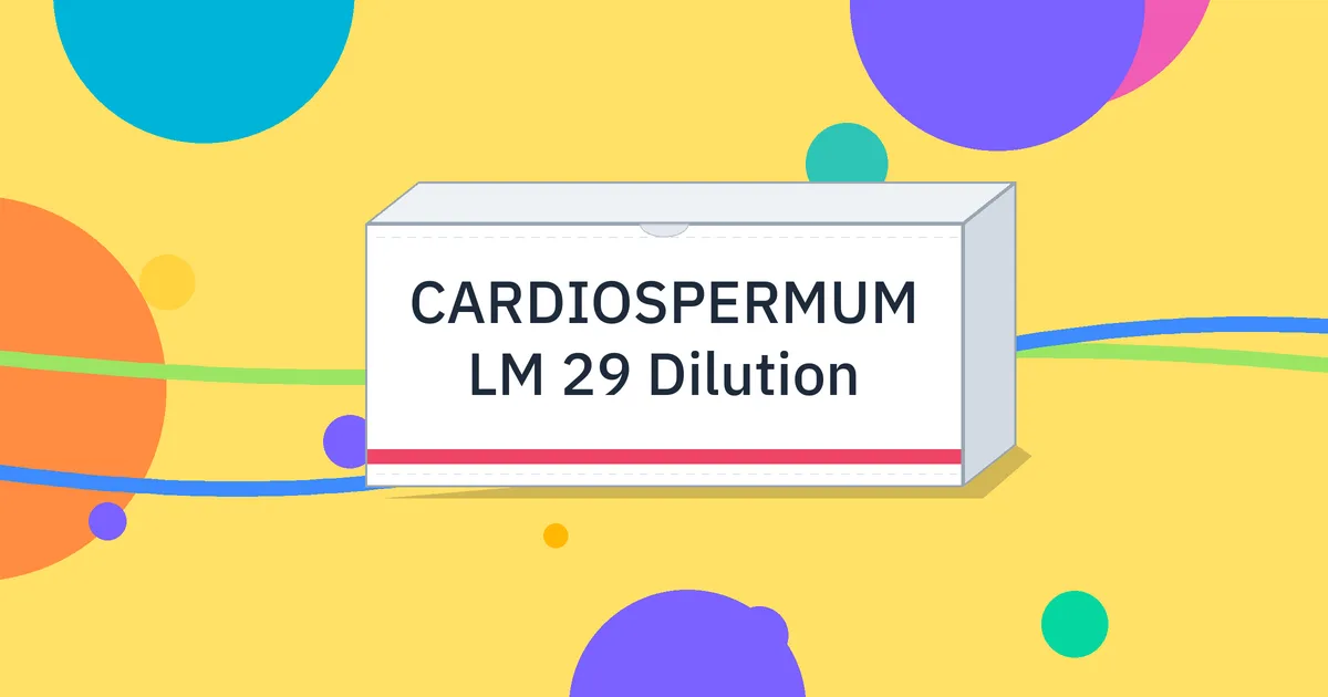 Symbolbild: Packung mit der Aufschrift CARDIOSPERMUM LM 29 Dilution (PZN 12810514) – Verfügbarkeit und Bezug in Apotheken in Frankfurt am Main
