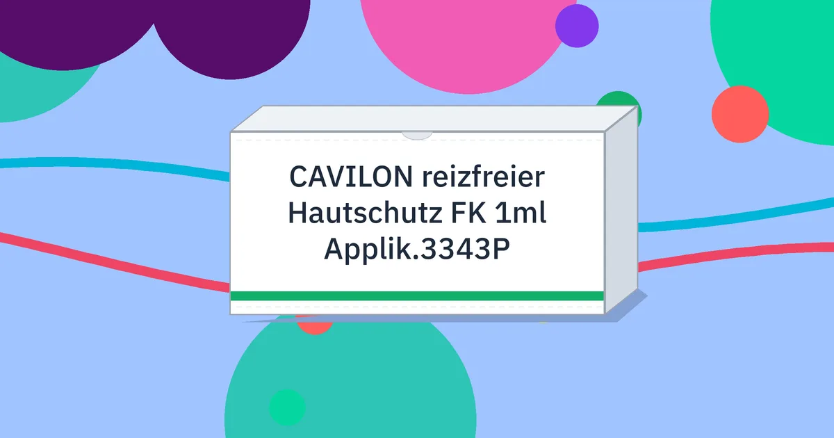 Symbolbild: Packung mit der Aufschrift CAVILON reizfreier Hautschutz FK 1ml Applik.3343P (PZN 06916728) – Verfügbarkeit und Bezug in Apotheken in Frankfurt am Main