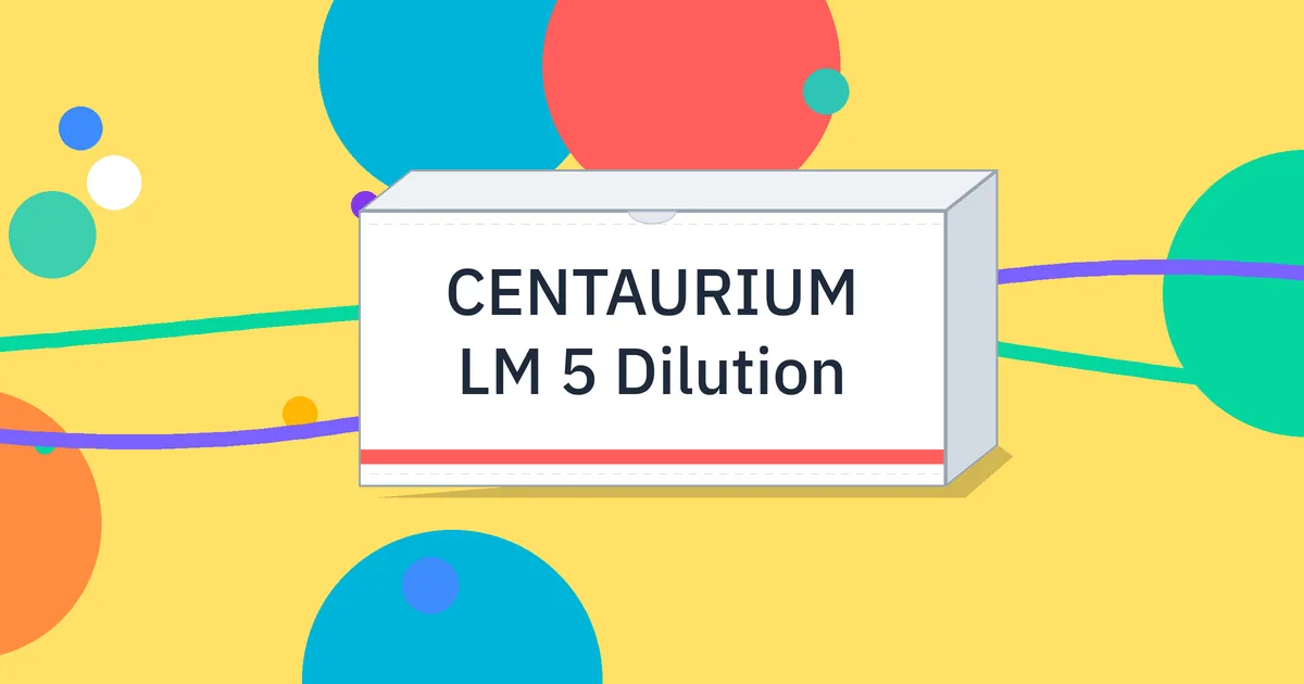 Symbolbild: Packung mit der Aufschrift CENTAURIUM LM 5 Dilution (PZN 13436058) – Verfügbarkeit und Bezug in Apotheken in Frankfurt am Main